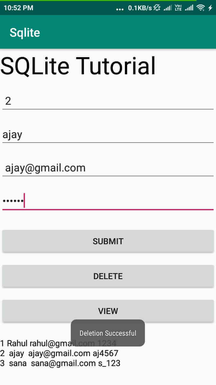 Android SQLite Database Tutorial ADD DELETE FETCH Android Hire